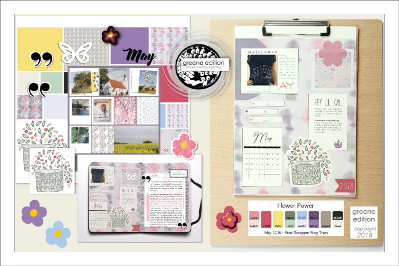 Flower Power Free Page Layout Kit - Greene Edition