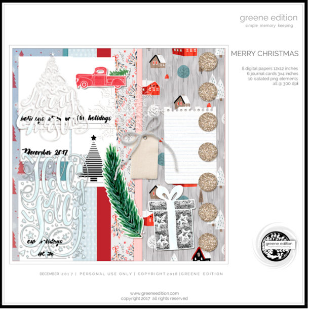 Subscriber Freebie: Merry Christmas Kit - Greene Edition