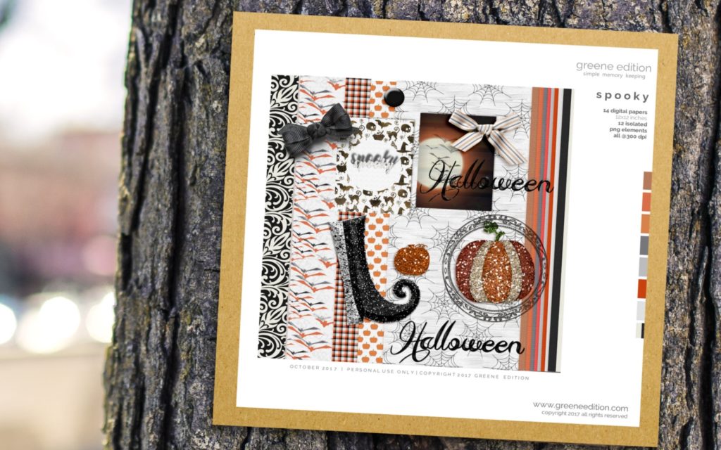 Digital Scrapbooking Freebie: Spooky Kit - Greene Edition