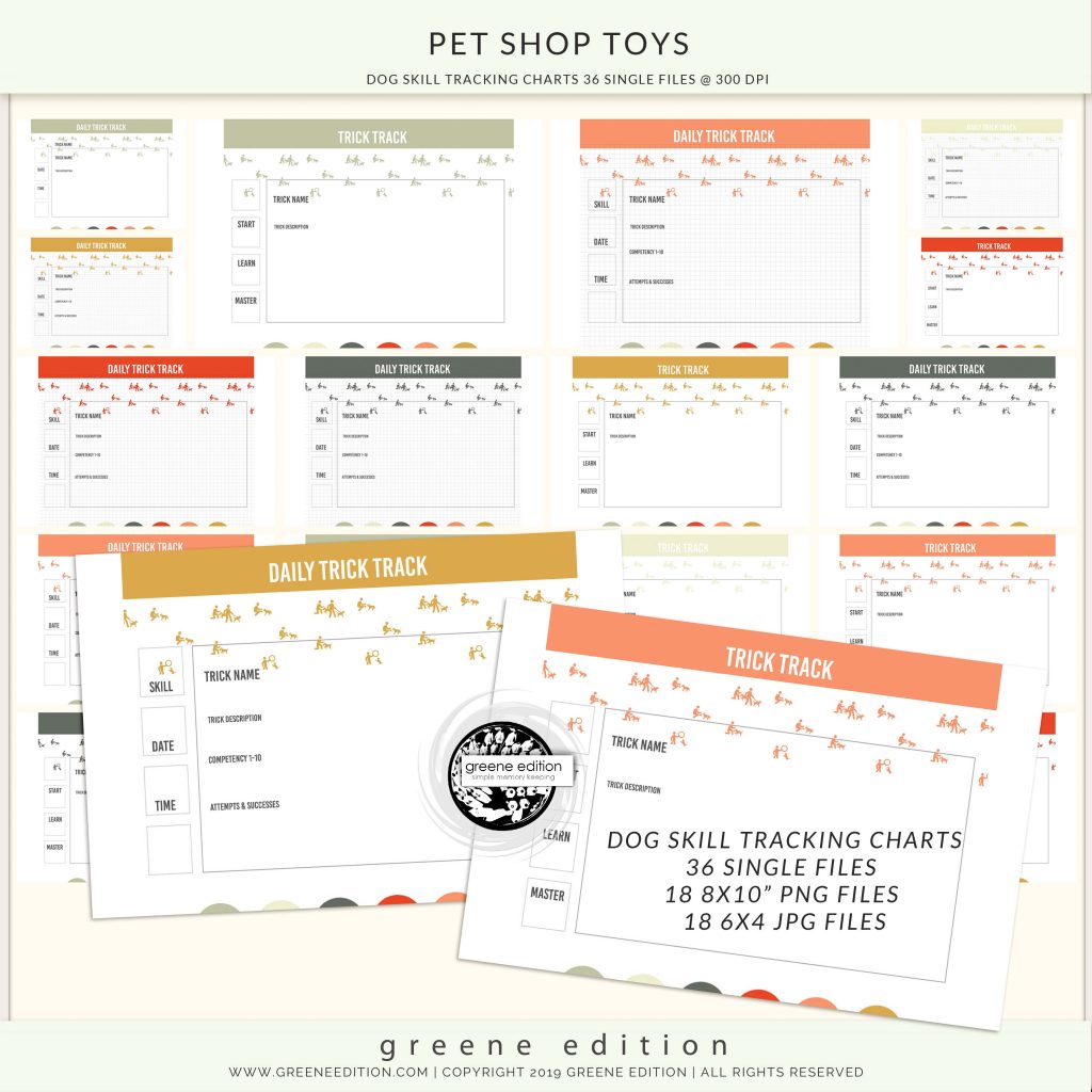 Pet Shop Toys Skill Charts - Greene Edition