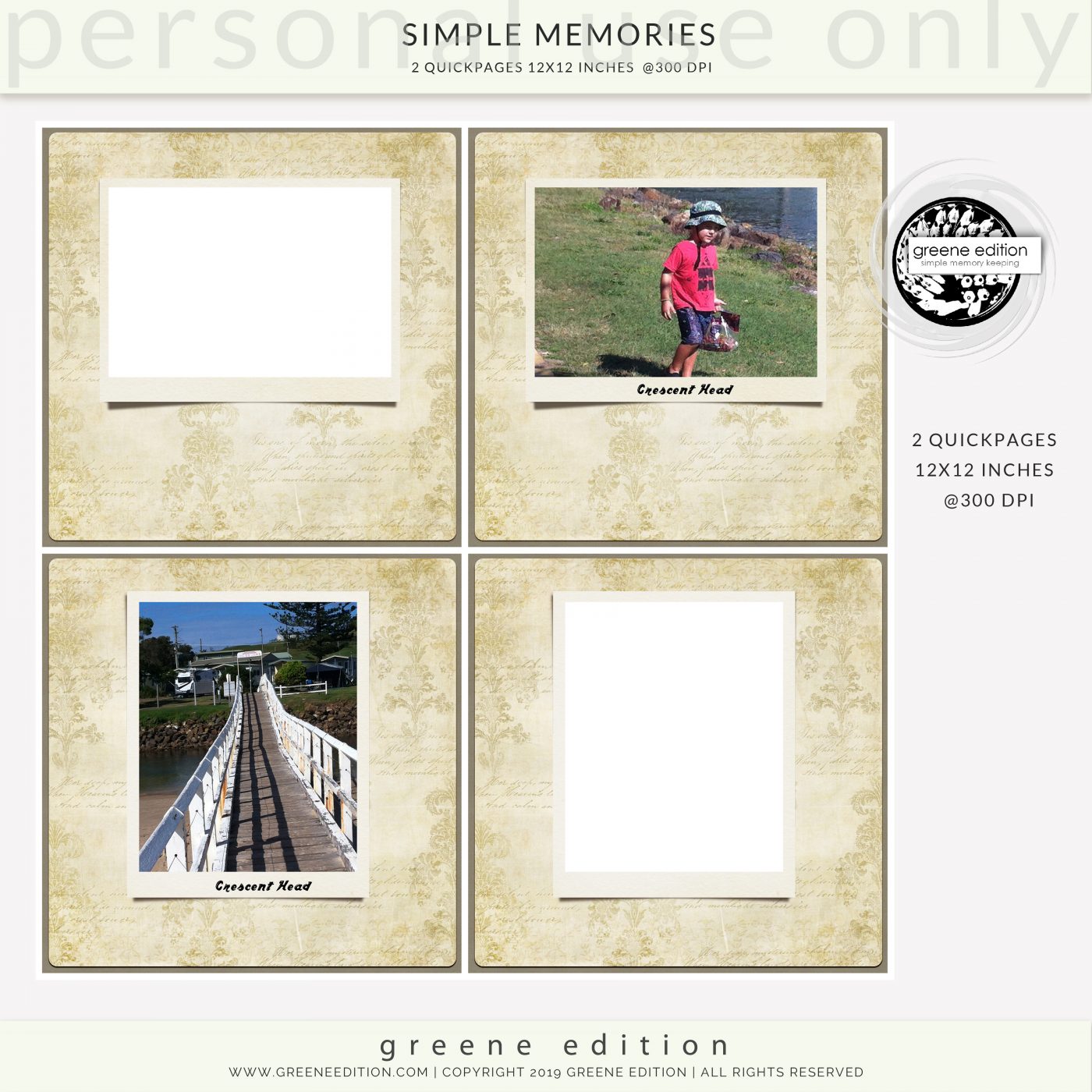 Simple Memories 12x12 Quickpages - Greene Edition